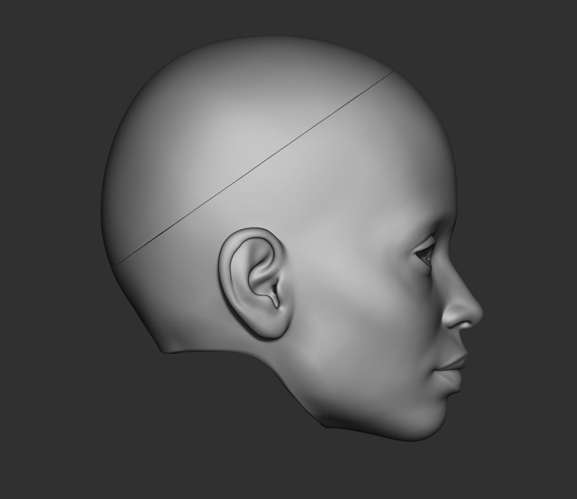 Head (E2) 3D Model Bjd Doll \ Female \ Figurines \ Articulated Doll ...