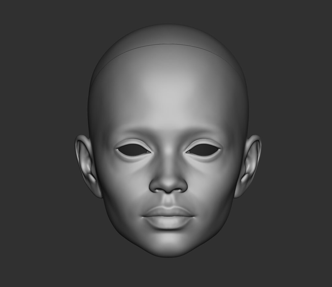 Head (E2) 3D Model Bjd Doll \ Female \ Figurines \ Articulated Doll ...