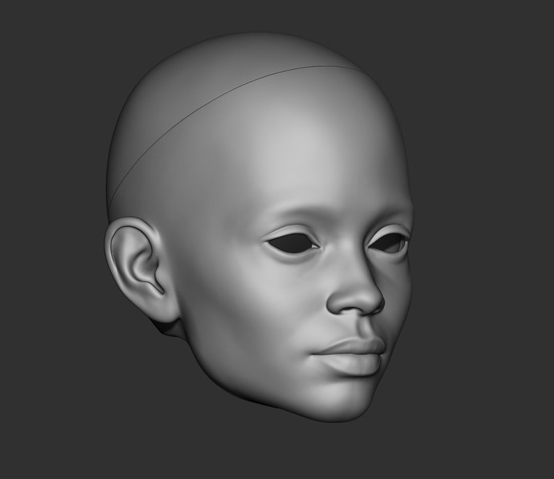 Head (E2) 3D Model Bjd Doll \ Female \ Figurines \ Articulated Doll ...