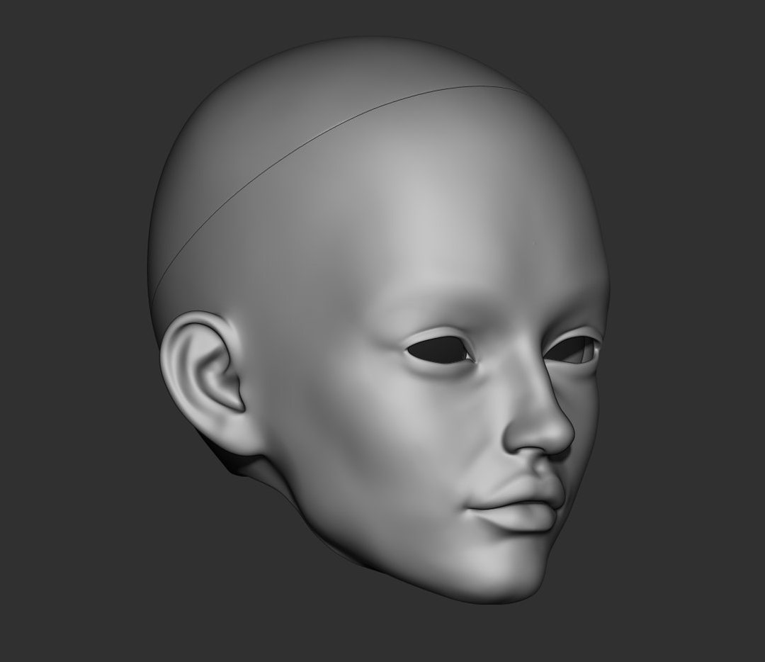 Head (E1) 3D Model Bjd Doll \ Female \ Figurines \ Articulated Doll ...