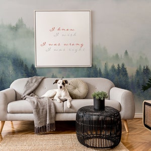 Woodland Mist Forest Landscape Wall Mural / Peel and Stick Self ...