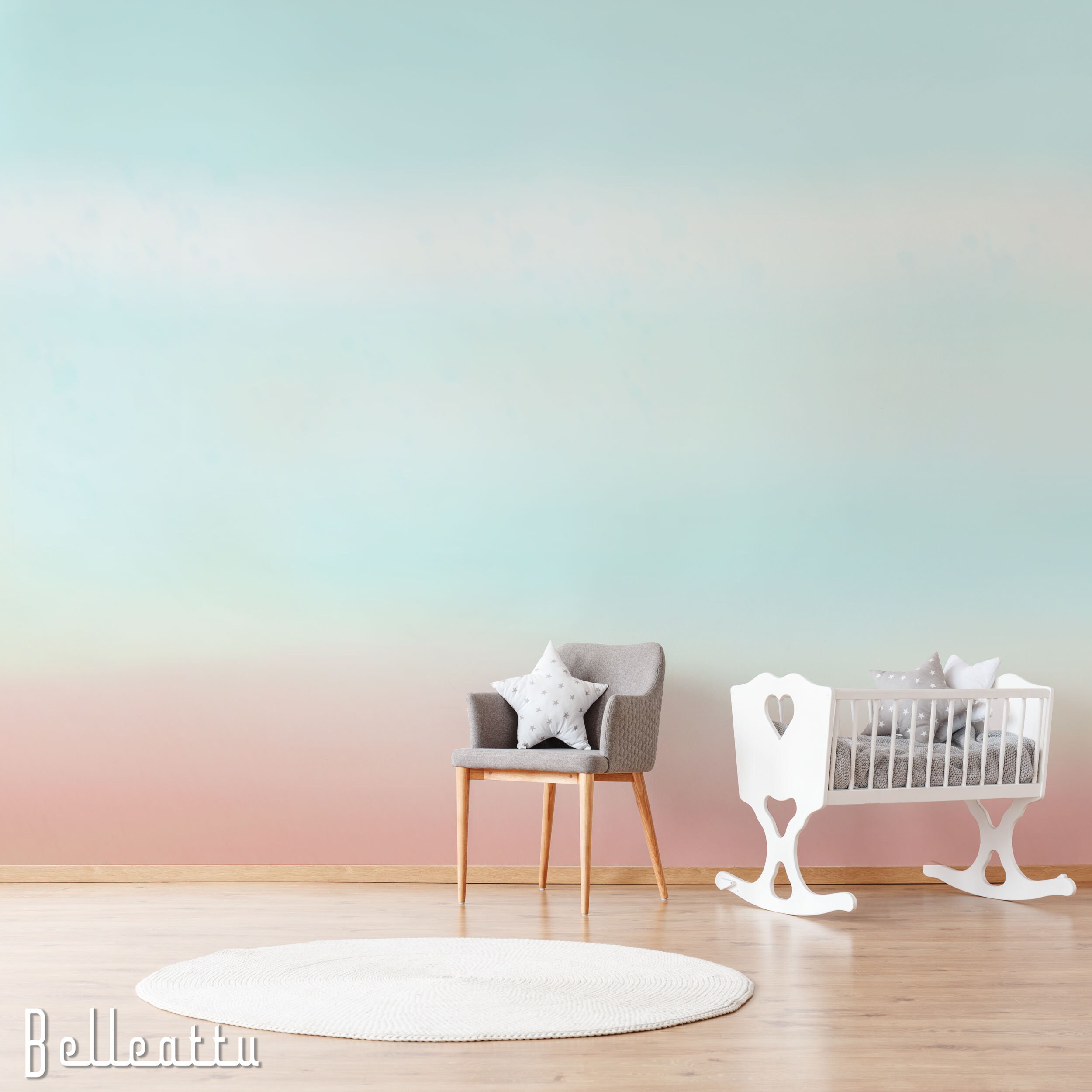 Baby Teal Pink Ombre Removable Wallpaper Peel and Stick - Etsy
