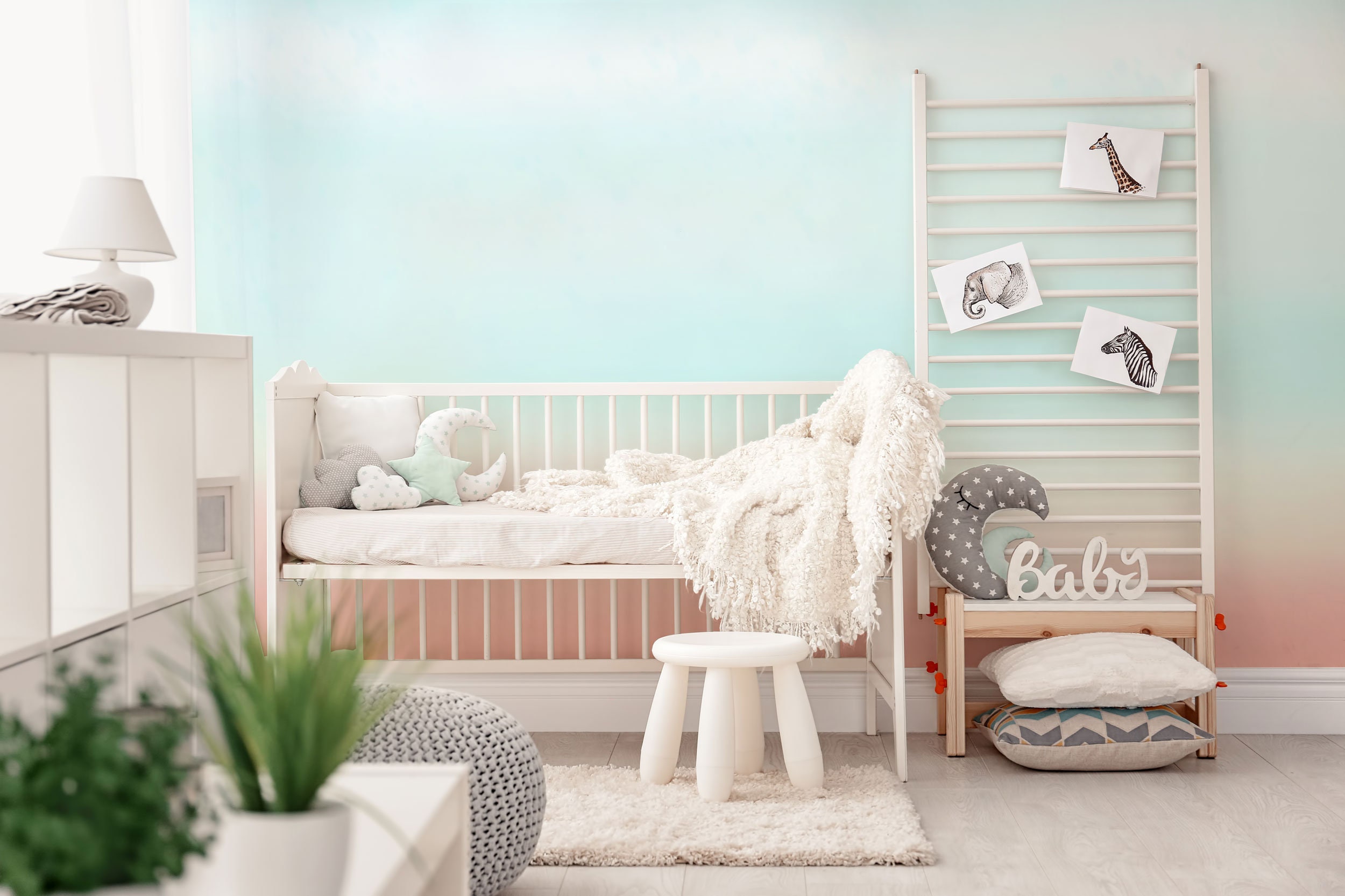 Baby Teal Pink Ombre Removable Wallpaper Peel and Stick - Etsy