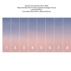 Blue Peach Pink Sky Ombre Removable Wallpaper Peel and Stick Wallpaper ...