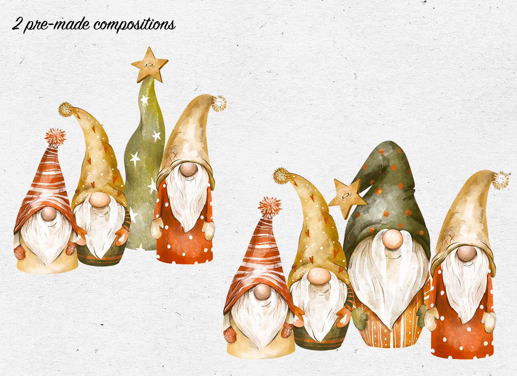 Christmas Gnomes Nordic Clipart Holiday Clipart Scandinavian | Etsy UK