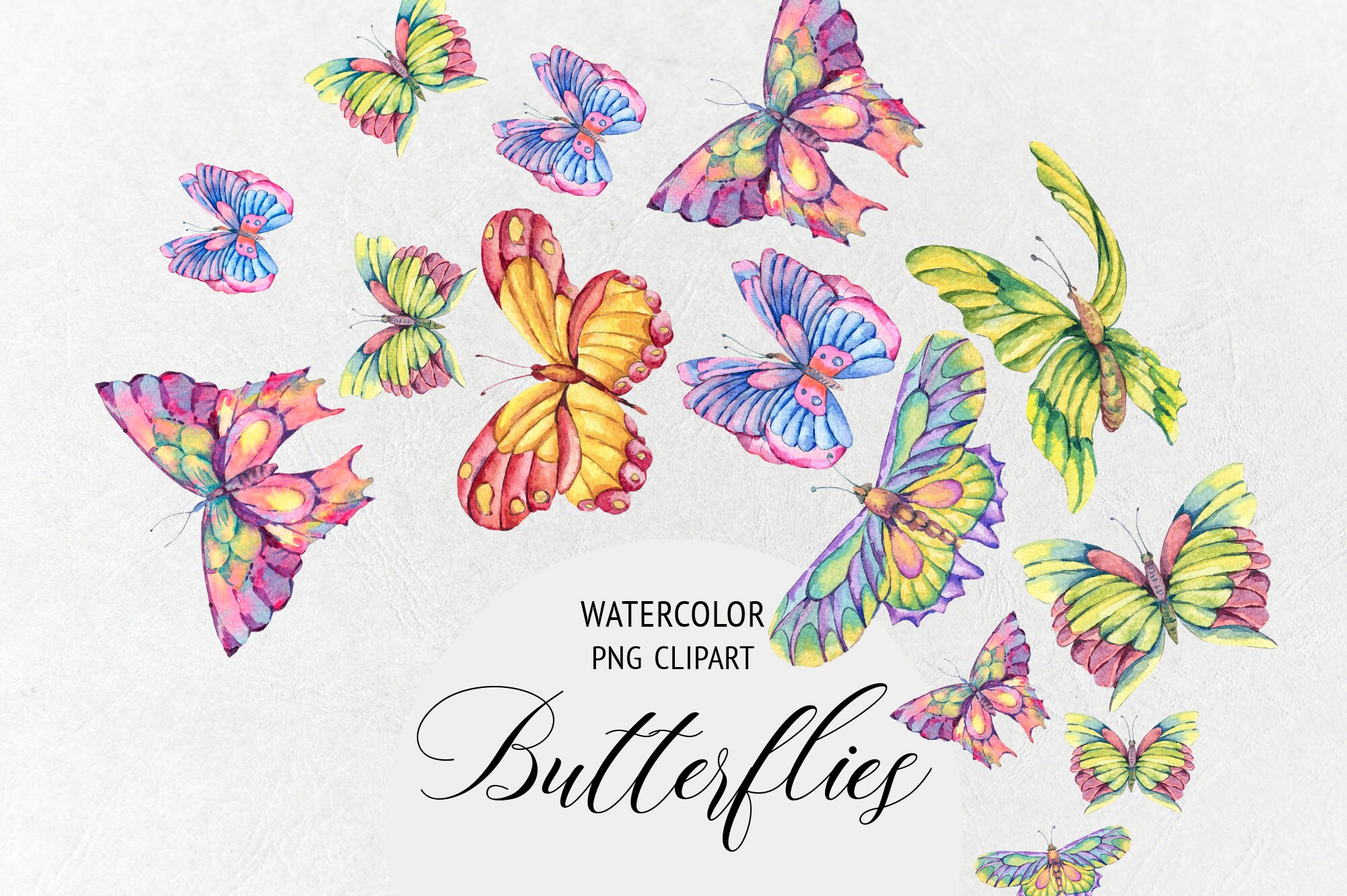 Colorful Butterflies Clipart. Watercolor Butterfly Digital - Etsy