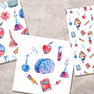 Back to School Clipart. Watercolor School Clipart. Watercolor Children ...