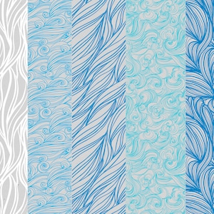 Blue Wave Digital Paper Clipart, Curl Wallpaper. Waves Digital Paper ...