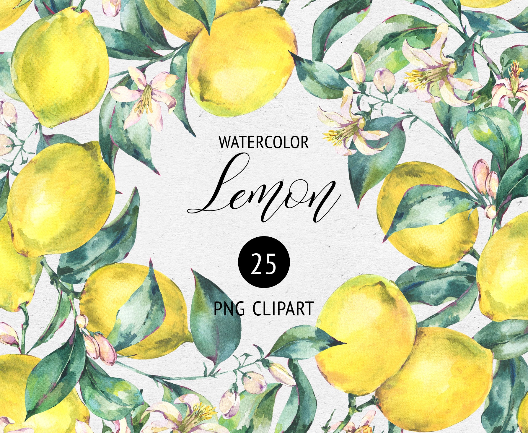 Lemons clipart Watercolor lemon individual clipart Fruit | Etsy