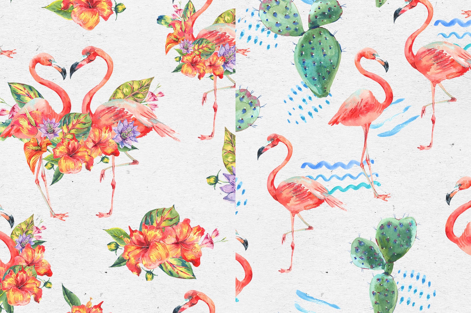 Flamingo Clip Art Summer Digital Paper Summer Clipart - Etsy