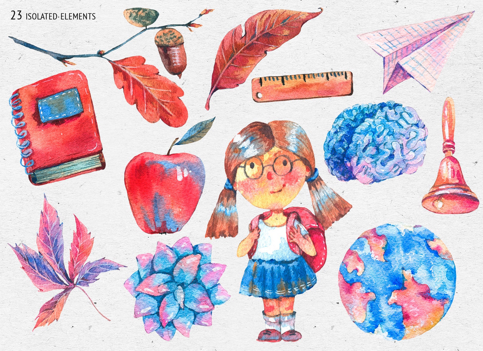 Back to School Clipart. Watercolor School Clipart. Watercolor - Etsy