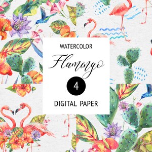 Flamingo Clip Art Summer Digital Paper Summer Clipart - Etsy