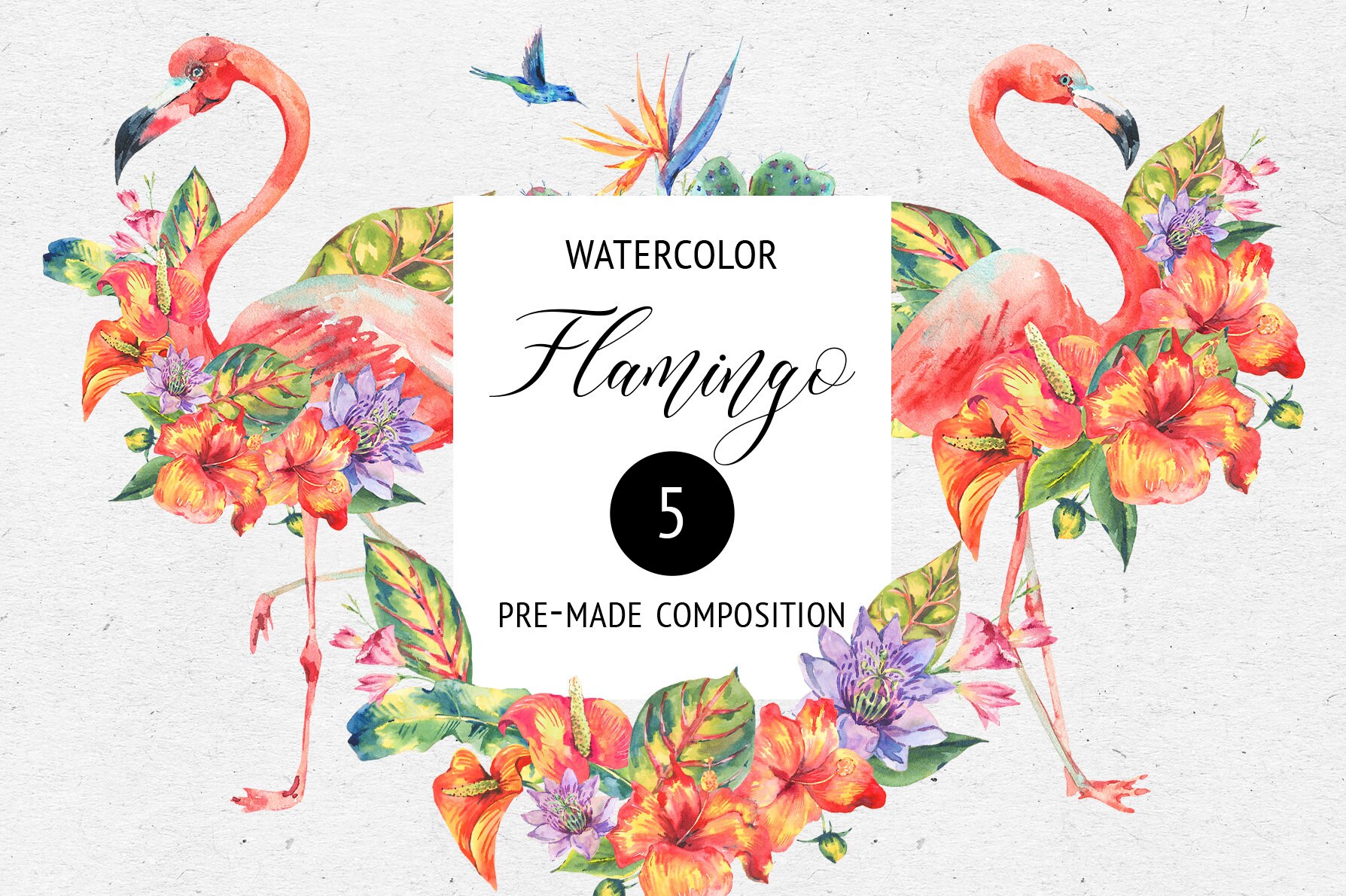 Flamingo Clipart Watercolor Flamingo Tropical Clip Art | Etsy