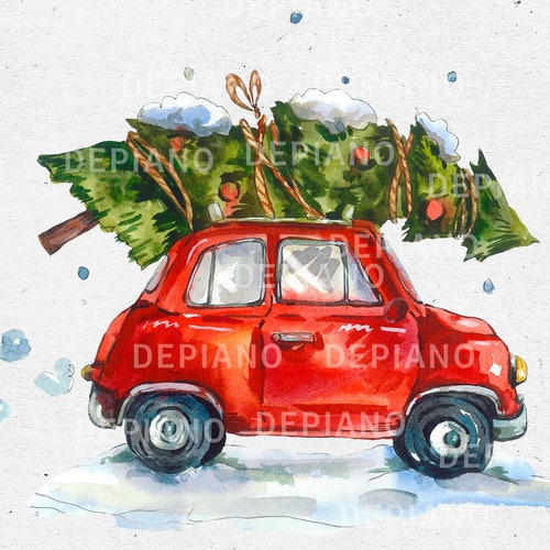 Little Christmas. Watercolor Clipart Santa Claus Winter | Etsy