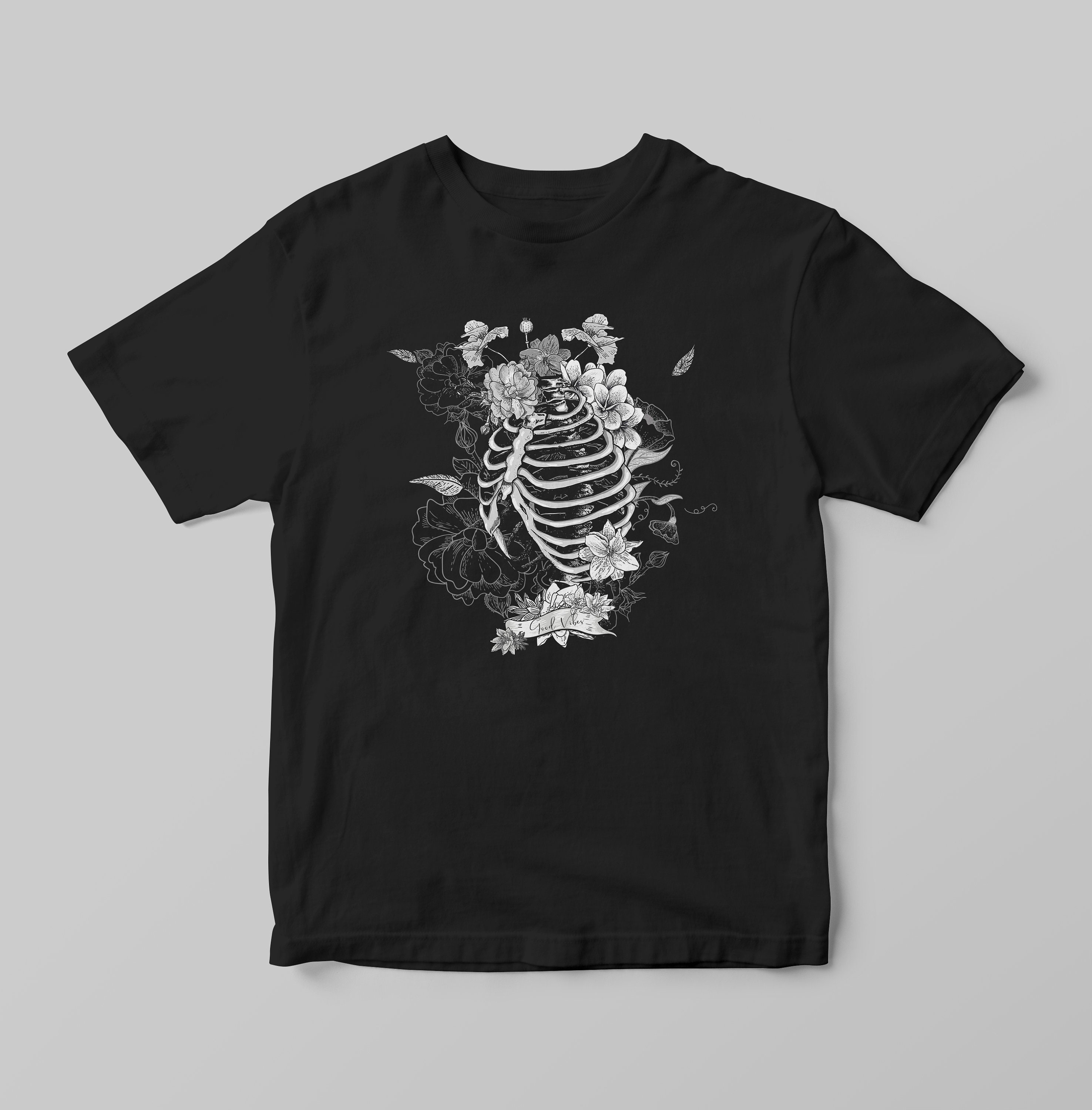 Ribs With Flowers Floral Skeleton Rib Cage Hipster Clipart | Etsy