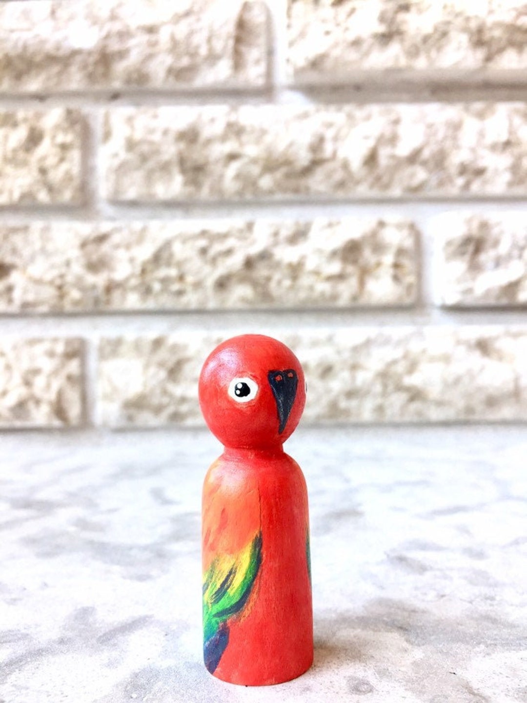 Sun Conure Toys, Sun Conure Painted Wooden Peg Doll, Conure Gift, Bird ...