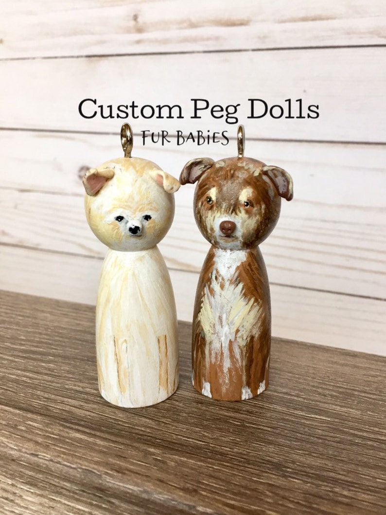 Custom Pet Portrait Gift for Dog Lover Peg Doll Animal | Etsy