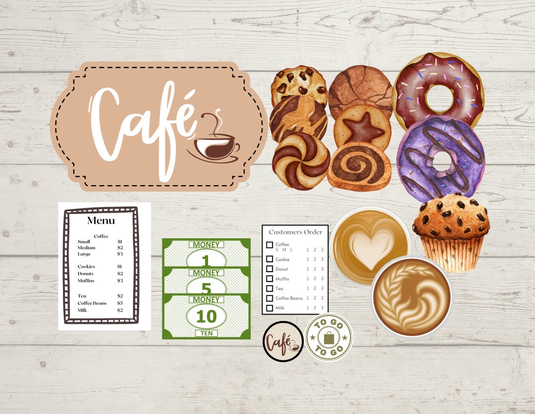 Dramatic Play Cafe, PDF Download, Coffee Shop, Kids Printable, Play ...