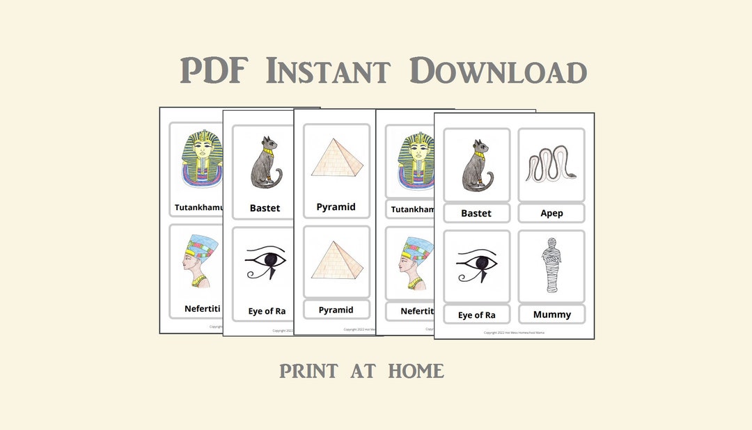 Egyptian Flashcards, Homeschool Printable, PDF Instant Download ...