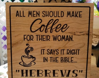 Hebrews Coffee Sign Home Decor - Etsy