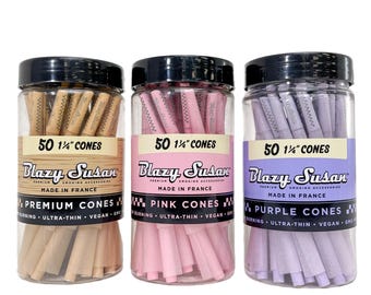 Blazy-susan Pink Purple Unbleached Pre-rolled Cones 50 Ct 98mm 53mm ...