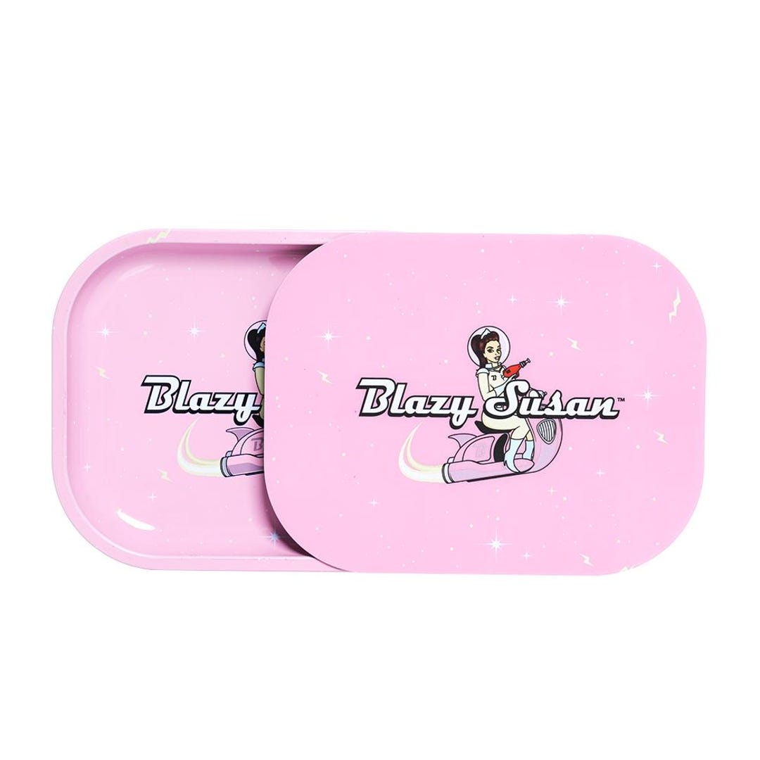 Blazy Susan Metal Rolling Tray With Lid | Medium or Small | Travel Tray ...