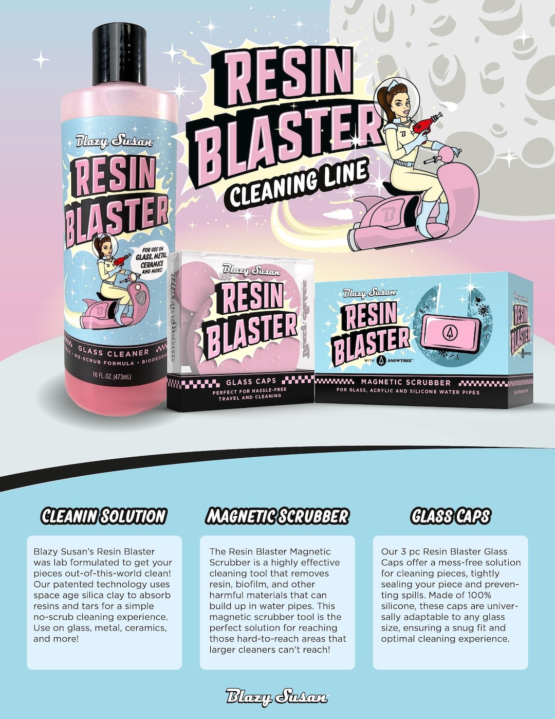 Blazy Susan Resin Blaster Cleaning Bundle | Solution, Magnetic Scrubber ...