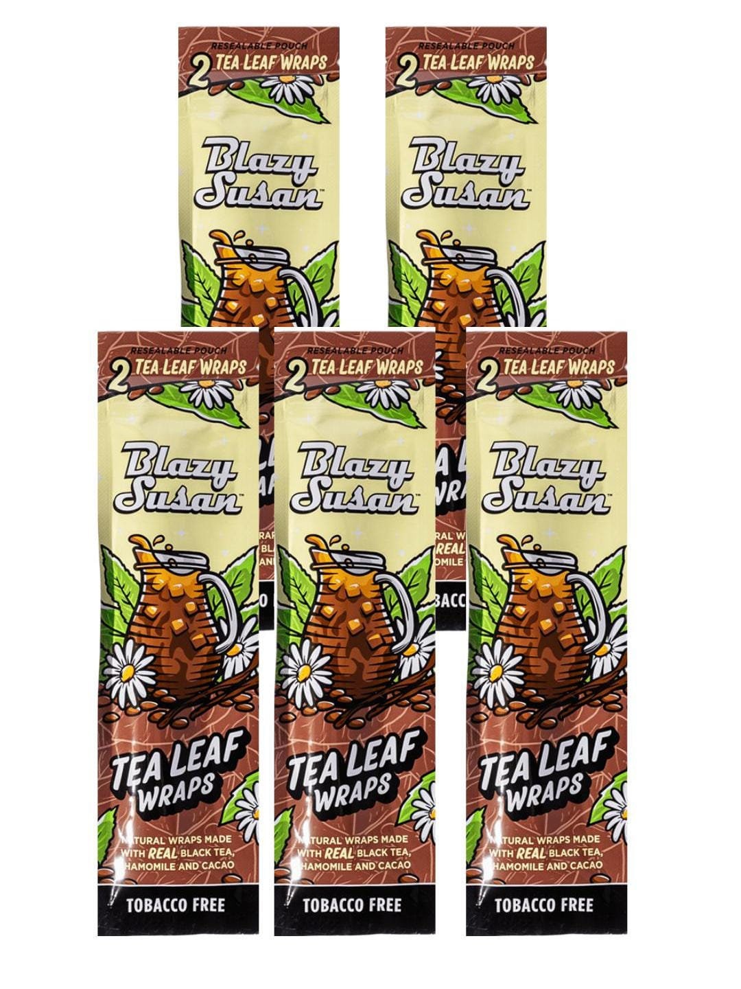 Blazy Susan Tea Leaf Wraps, Bundle | 5 Packs | Made With Real Black Tea ...