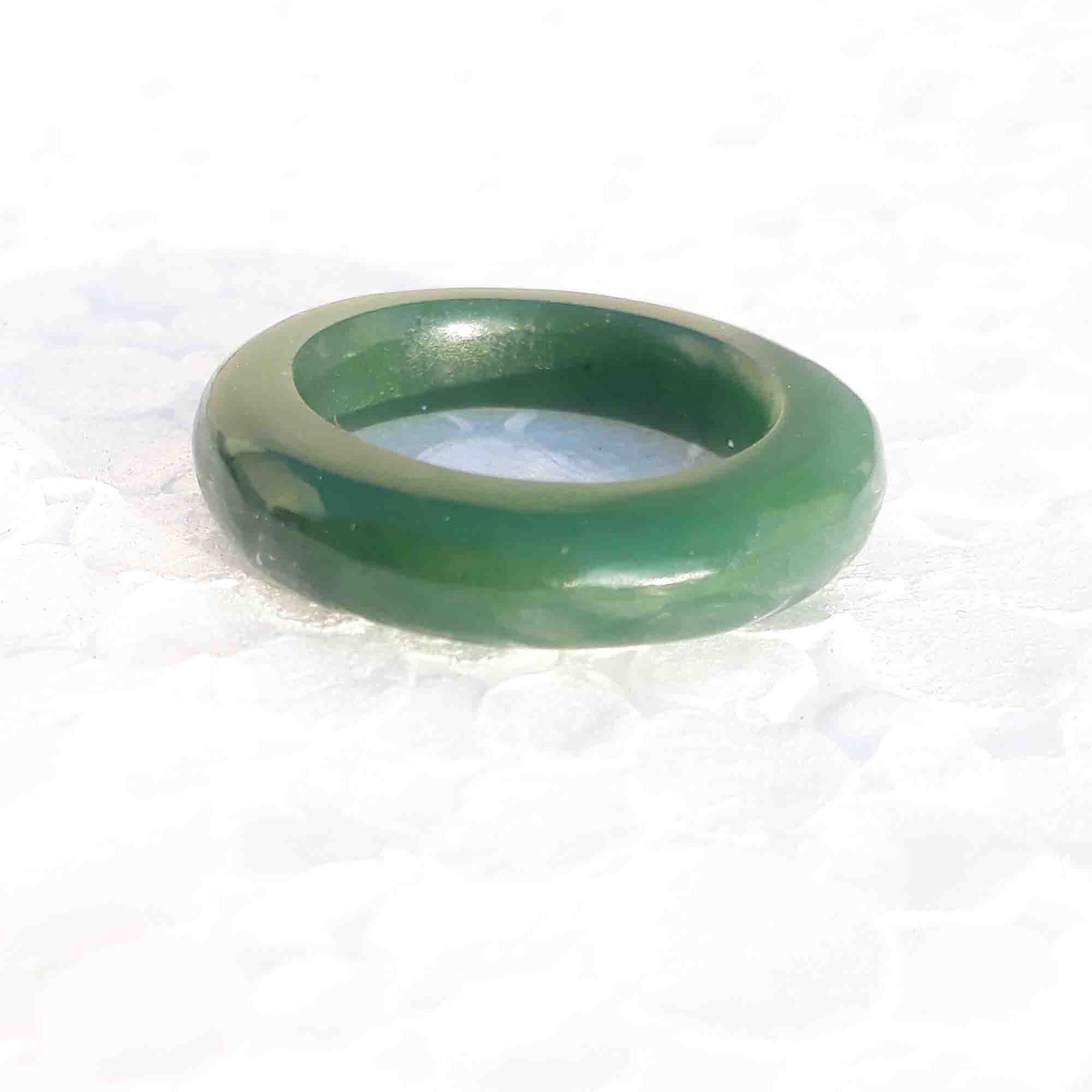 Echter Grüner Jade Band Ring Edelstein Band Ring Jade | Etsy