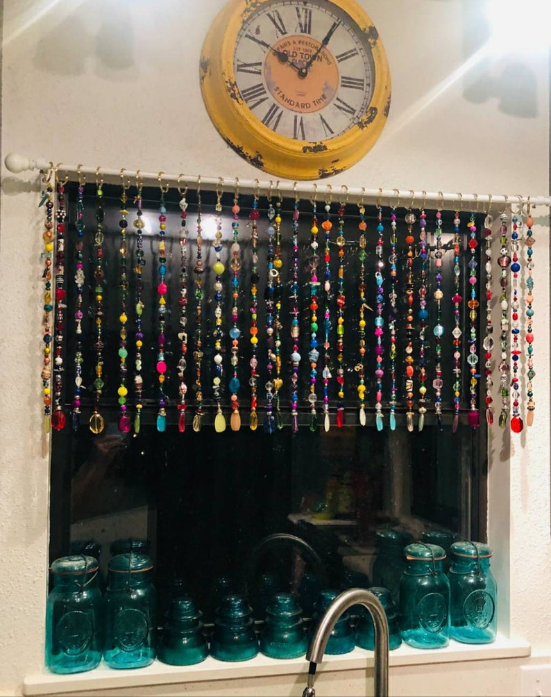 Luxurious Bohemian Premium Bead Beaded Window Sun Catcher Valance ...