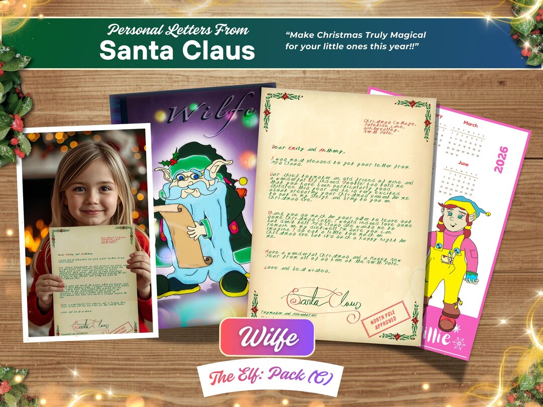 Personalised Santa Letter + Christmas Printable Pack C, Christmas ...