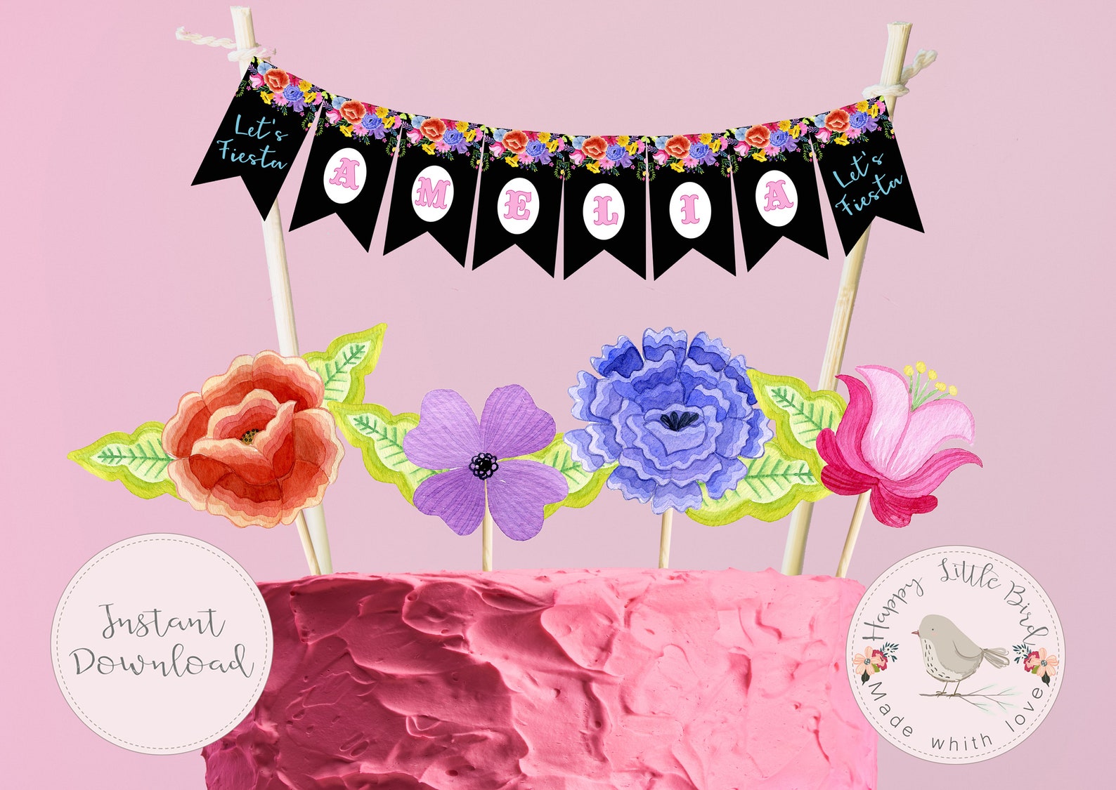 Fiesta Cake Topper Cake Toppers Cake Banner Custom Cake - Etsy