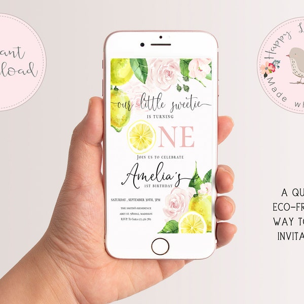 Lemonade Invitation Template Etsy