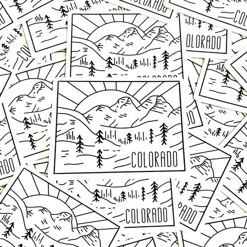 Colorado Sticker Colorado State Map Sticker Bumper Sticker | Etsy