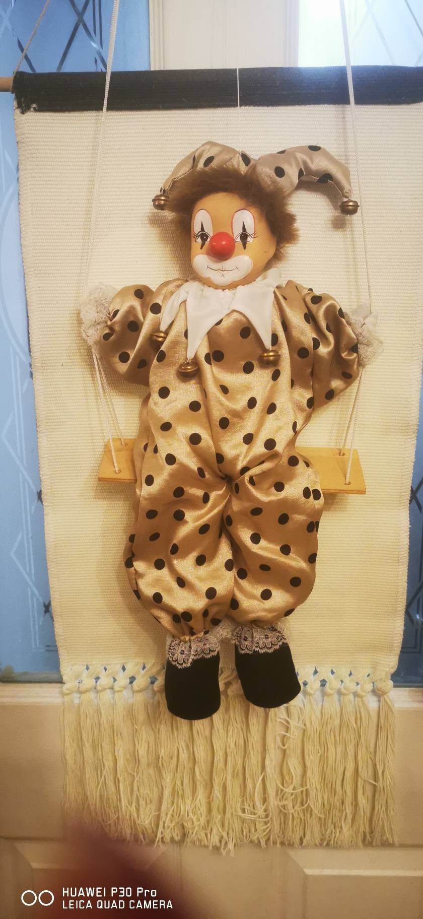 Vintage Clown on Swing, Swinging Clown, 1980's, Porcelain Face ...