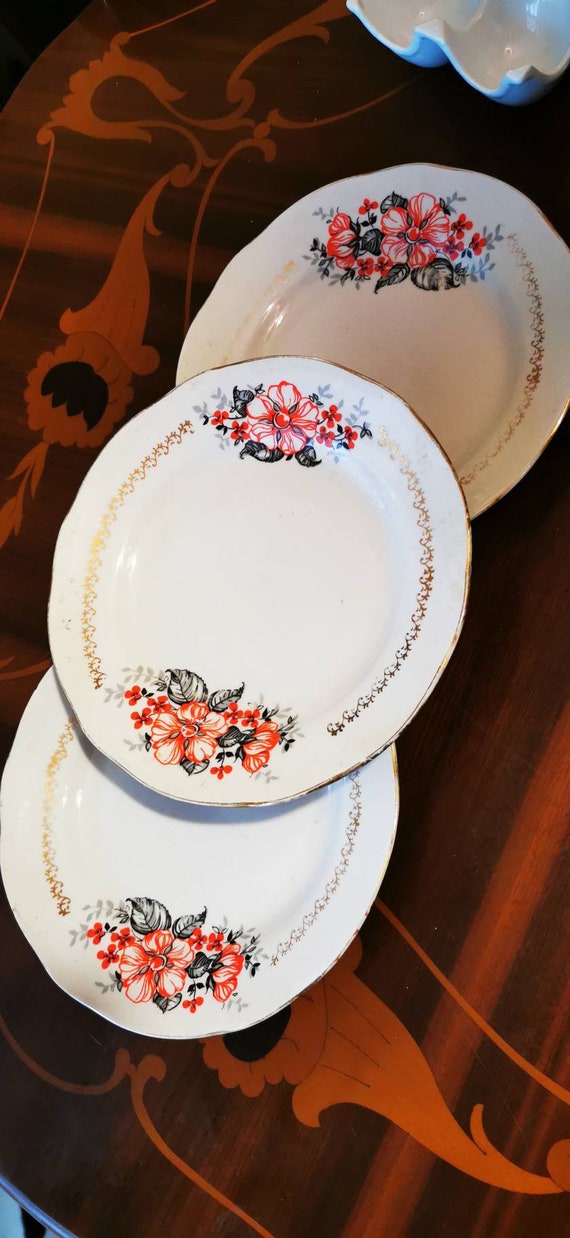 RPR Riga Soviet Latvia 3 brunchbreakfast plates set of 3,Circa Factory ...