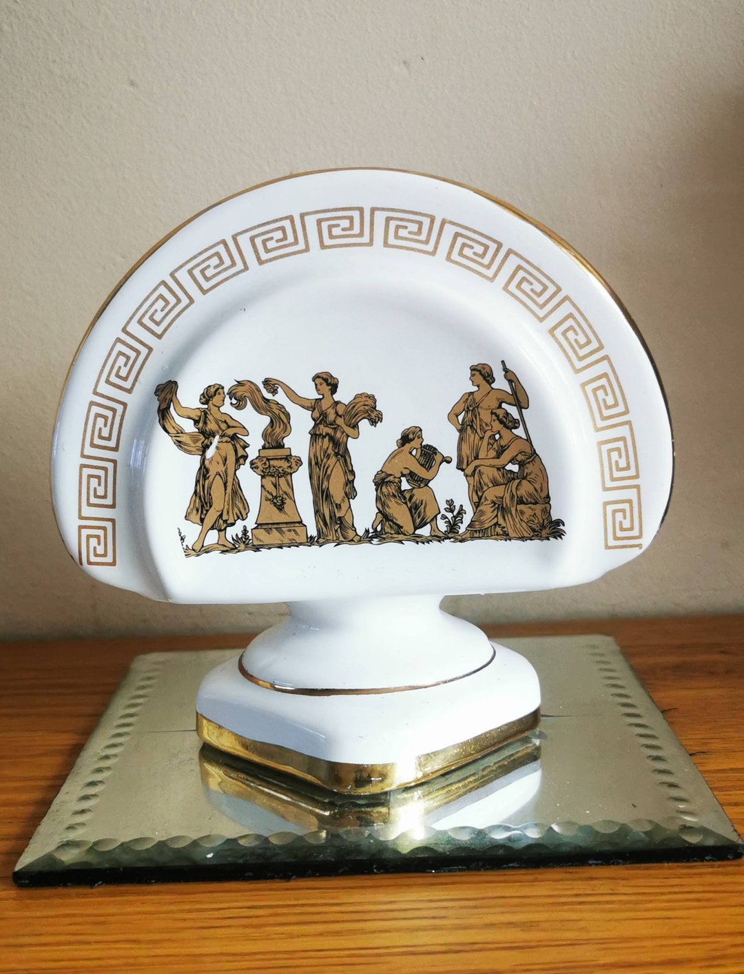 Handmade Greece 24k Handpainted Gold Napkin Holder, Collectable ...