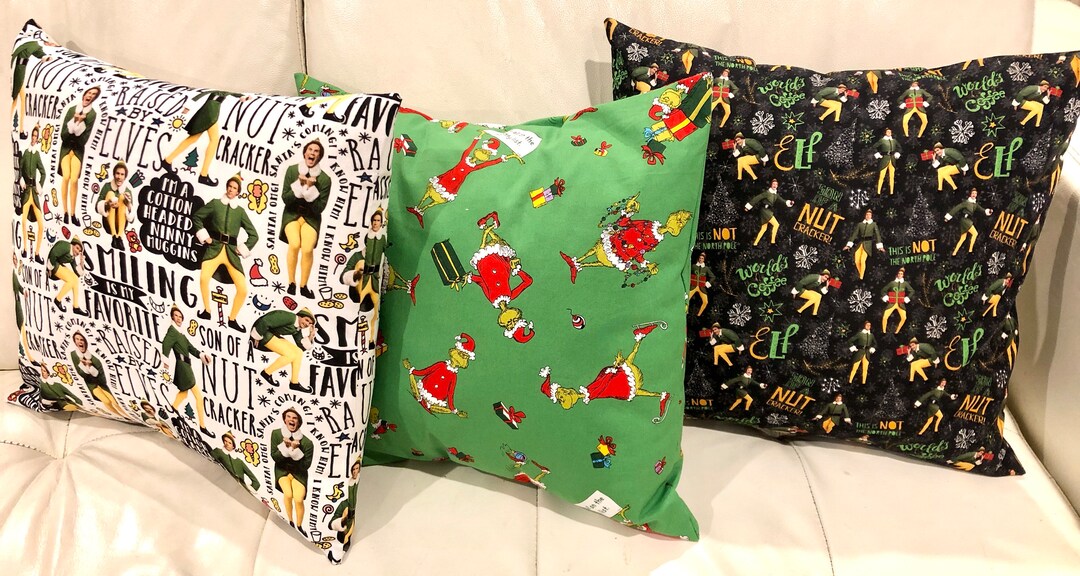 The Grinch Vs Buddy the Elf Cushion Covers - Etsy