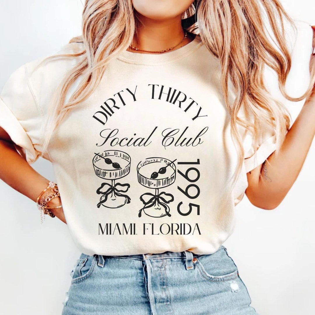 Comfort Colors Dirty Thirty Martini T-shirt: Custom Birthday Gift - Etsy