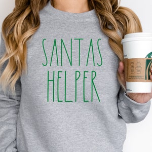Santa Helper, RAE DUNN Inspired Christmas Sweatshirt, Christmas Sweater ...