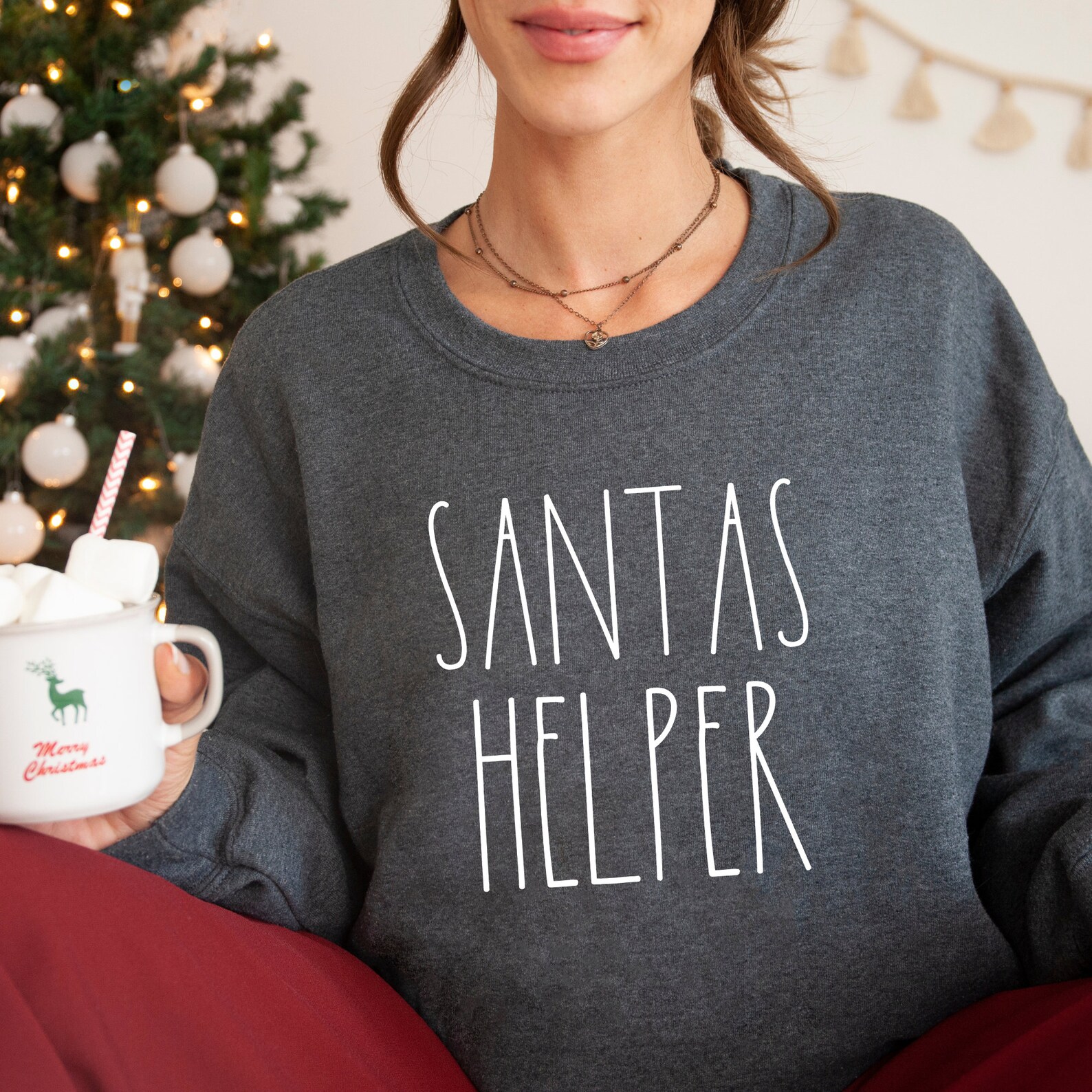 Santa Helper RAE DUNN Inspired Christmas Sweatshirt - Etsy