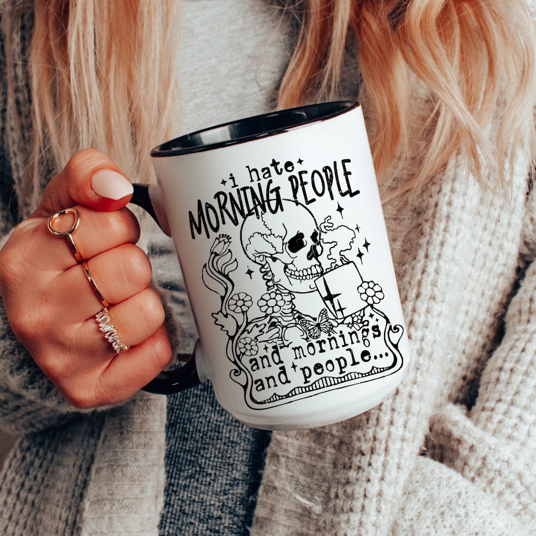 Coffee Meme Skull Mug, Skeleton Mug, Funny Skeleton Coffee Mug ...