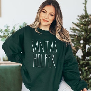 Santa Helper, RAE DUNN Inspired Christmas Sweatshirt, Christmas Sweater ...