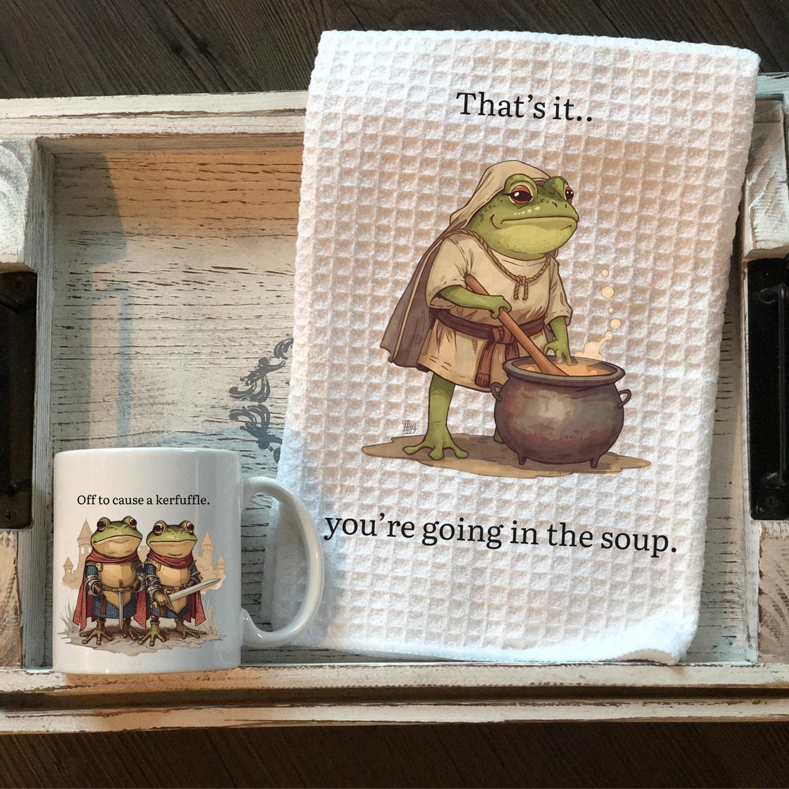 Medieval Frog Kitchen Towel - Etsy