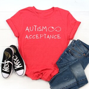 Red Instead Autism Shirt, Autism Acceptance T-shirt, in April We Wear ...