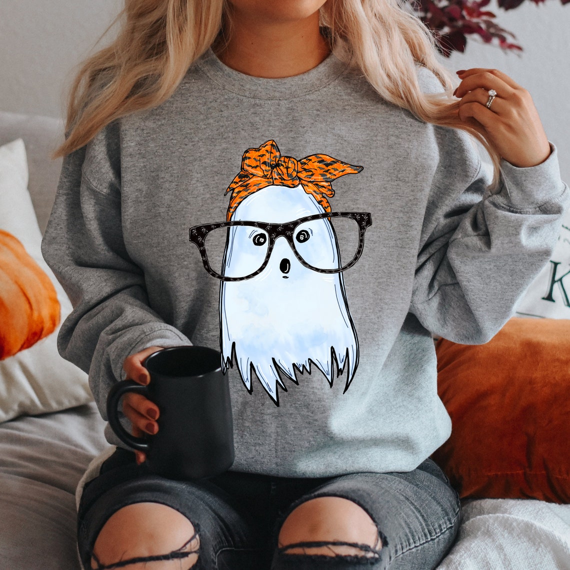 Cute Ghost Halloween Sweatshirt Halloween Sweatshirts Sheet - Etsy