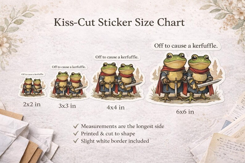 Medieval Frog Kiss-cut Stickers, Cottagecore Stationary - Etsy