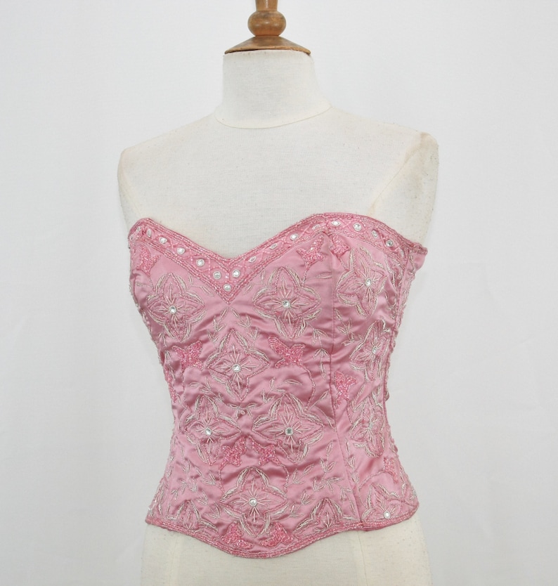 JTRIMMING Vintage Bustier Corset Hand Work Gotta Thread Embroidery ...