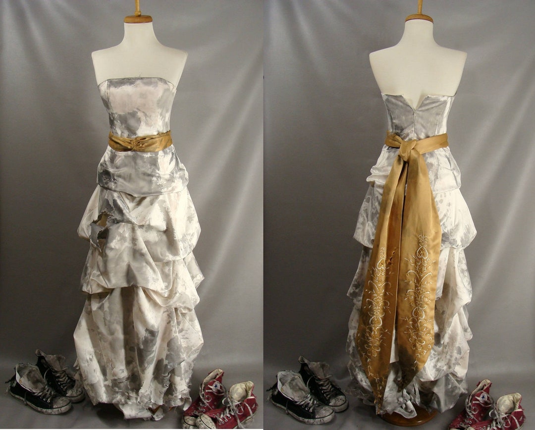 Ooak Dirty Distressed Tattered Zombie Prom Dress Corpse Bride Wedding ...