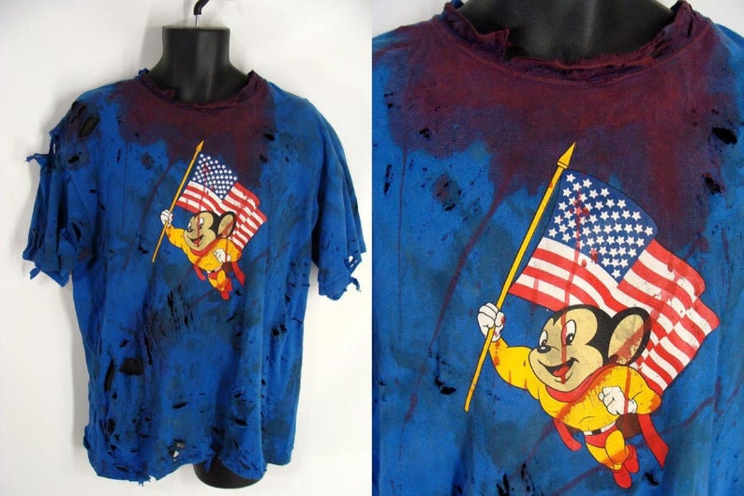 MIGHTY MOUSE Bloody Zombie Super Hero Shirt Halloween Costume - Etsy